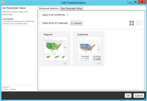 Migration Plans Workbooks Tableau