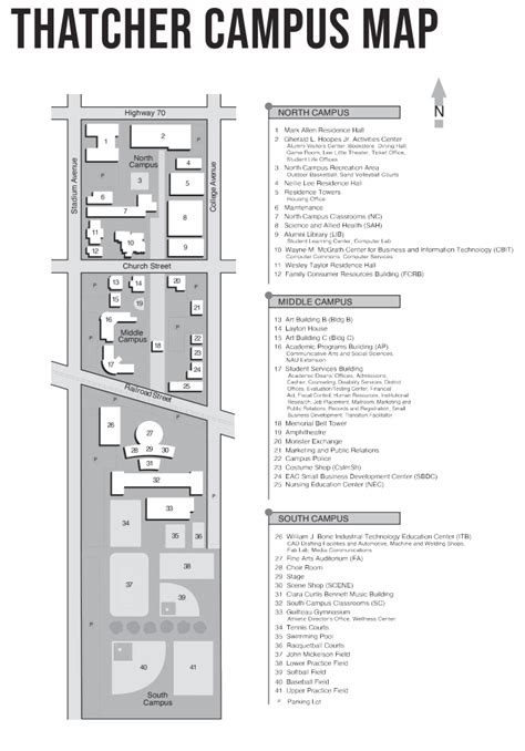 Thatcher Campus Map Eastern Arizona College Catalog