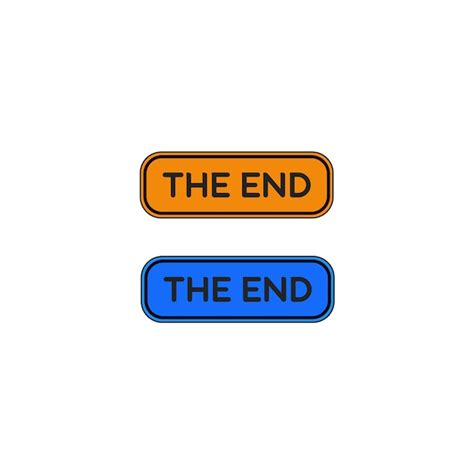 premium vector the end button 2 color
