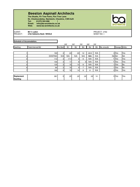 2792 Accomodation Schedule Pdf