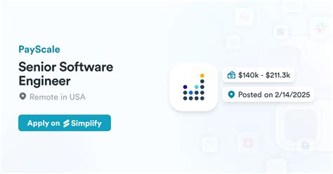Senior Software Engineer Payscale Simplify Jobs