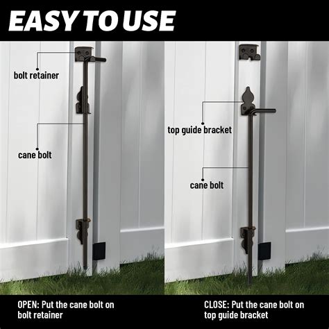 36 Heavy Duty Cane Bolt Gate Drop Rod Hardware Ground