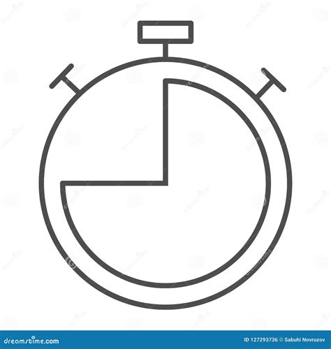 Stopwatch Thin Line Icon Timer Time Vector Illustration Isolated On White Stock Vector