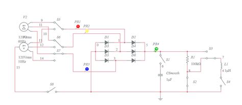 Power Electronics Three Phase Full Wave Uncontrolled Bridge
