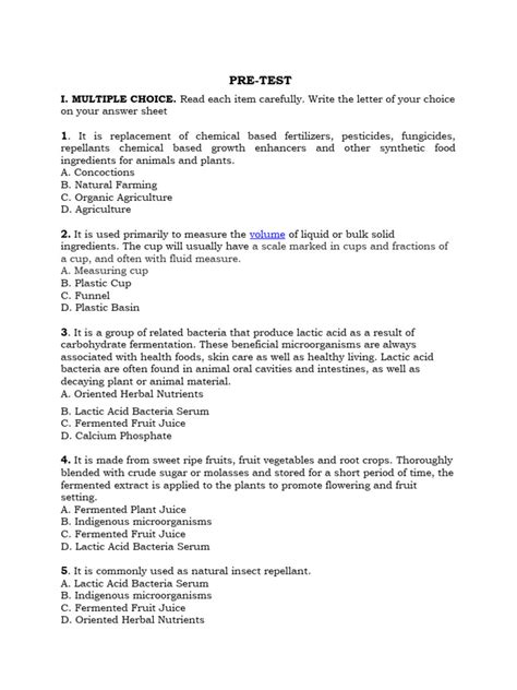 Pre Test Pdf