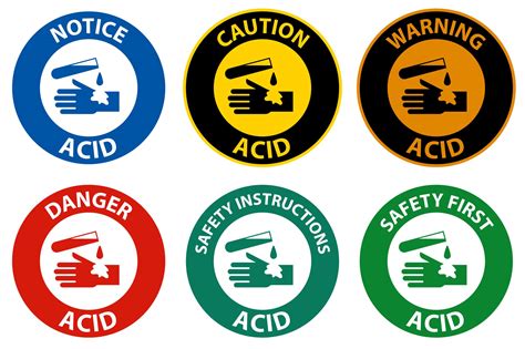 Premium Vector Label Acid Warning Sign On White Background