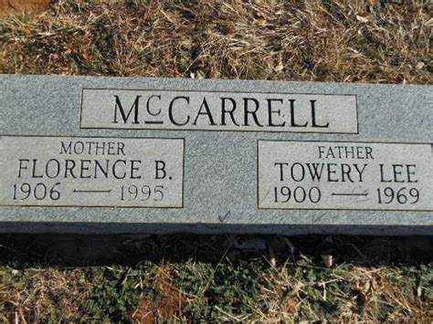 Towery Lee Mccarrell 1900 1969 Mémorial Find A Grave