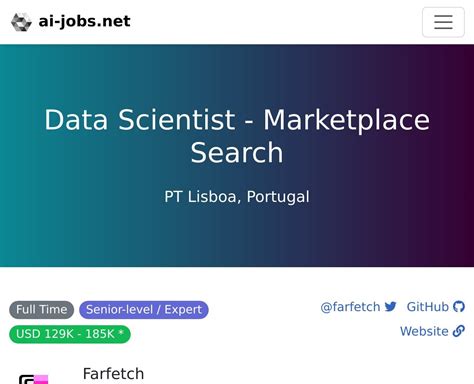 Hiring Data Scientist Marketplace Search In Pt Lisboa Portugal Raimljobs