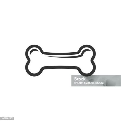 Simple Basic Bone Icon Outline Design Flat Vector Art Illustration