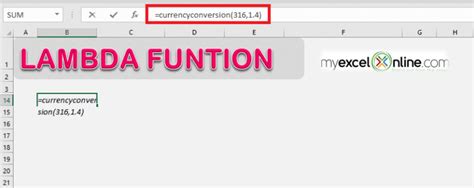 Lambda Function In Excel Create Custom Functions In Excel Myexcelonline