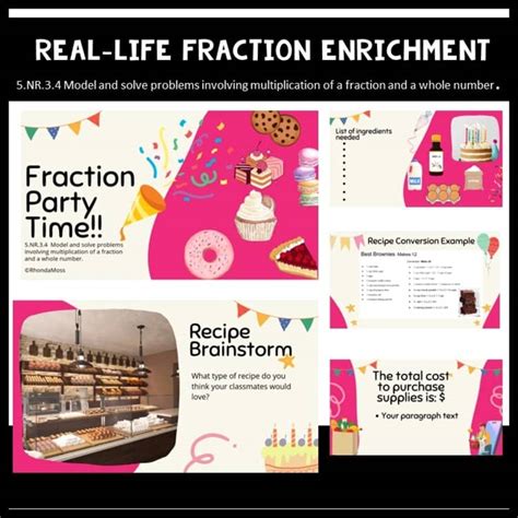 Fraction Party Project By Rhonda Moss Tpt