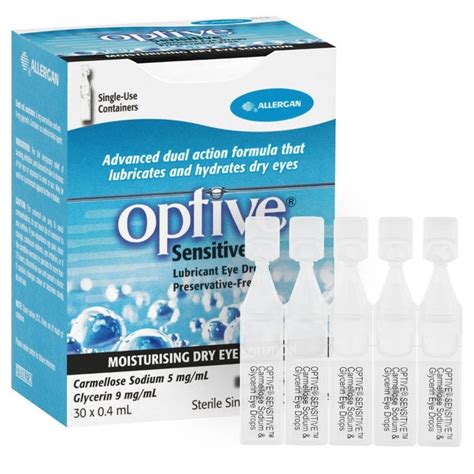 Optive Sensitive Lubricant Eye Drops 04ml X 30 Vials Chemist Direct