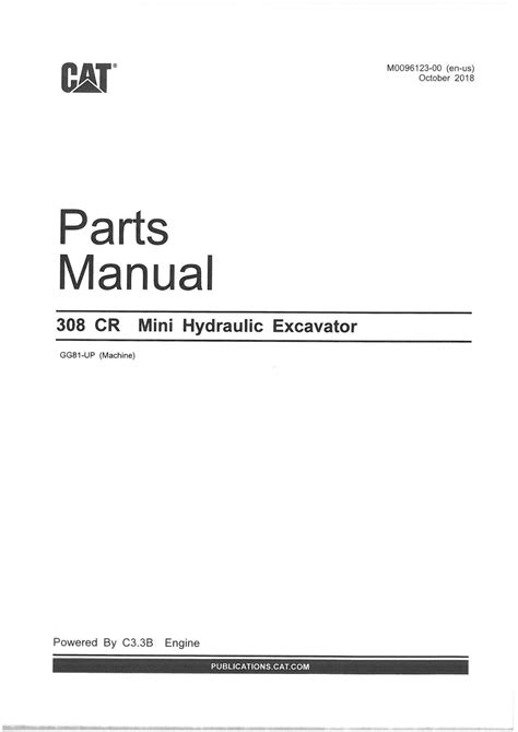 Caterpillar Mini Hydraulic Excavator 308cr Parts Manual
