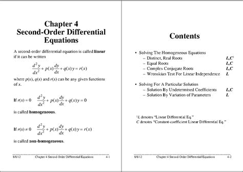 Second Order Diff Equations 88 Chapter 4 Second Order Differential
