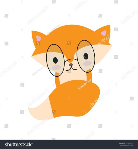 Fox Glasses Vector Illustration Stock Vector Royalty Free 751064161