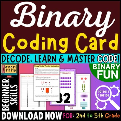 Unplugged Coding Binary Code Worksheets For 2 5 Grade Binary Code
