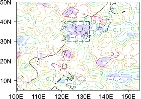 Spatial Distribution Of Correlation Coefficient Between Time Series Of