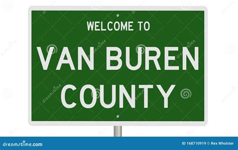 Road Sign For Van Buren County Stock Illustration Illustration Of