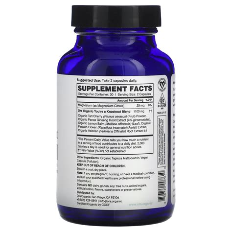 Ora Youre A Knockout Sleep And Stress Support 60 Capsules