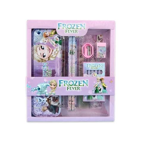 6in1 Disney Princess Frozen Elsa And Anna Stationery Set Pencil Case Pencils Ruler Eraser