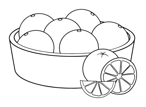 Basket Of Oranges Coloring Page Free Printable Coloring Pages