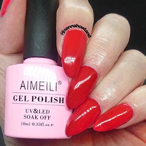 Aimeili Soak Off Uv Led Gel Nail Polish Red Beam 003