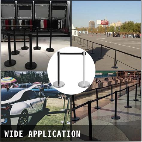 Vevor Crowd Control Stanchion 6 Pack Crowd Control Barrier Carbon