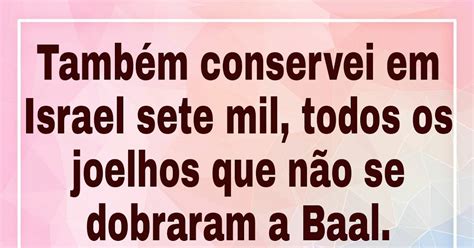 Palavra Eficaz Não Dobrar Os Joelhos A Baal