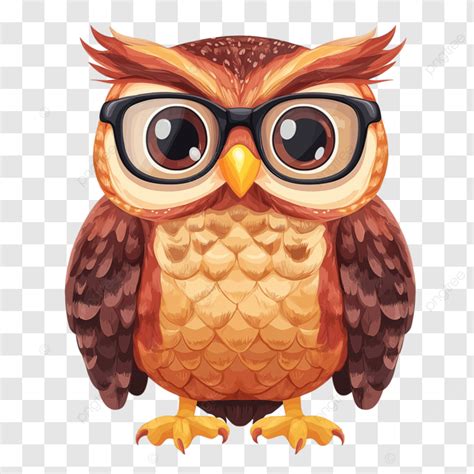 Cute Owl Wearing Glasses Clipart Illustration Cute Owl Clipart