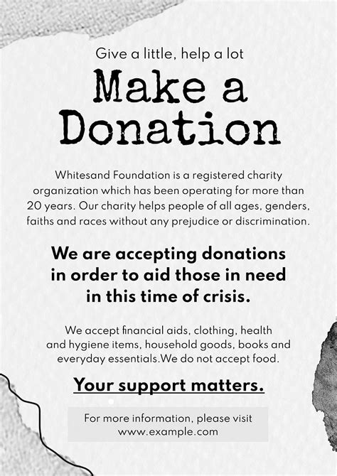 Make A Donation Poster Template Free Photo Rawpixel