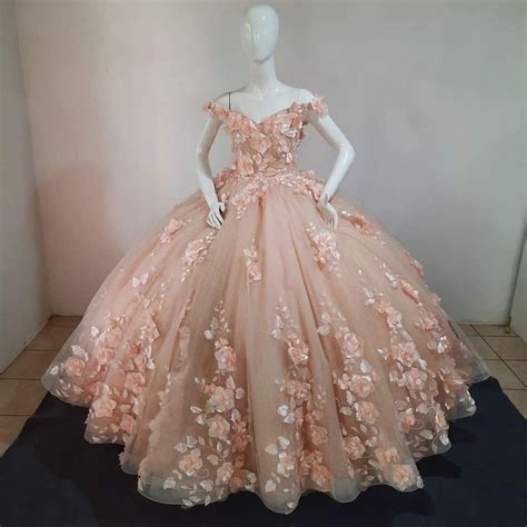 2023 Fashion Light Pink Quinceanera Dresses 3d Flowers Pearls Lace