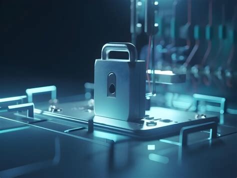 Cybersecurity And Data Protection Concept With Locks On Integrated Circuit In Sci Fi Robotic