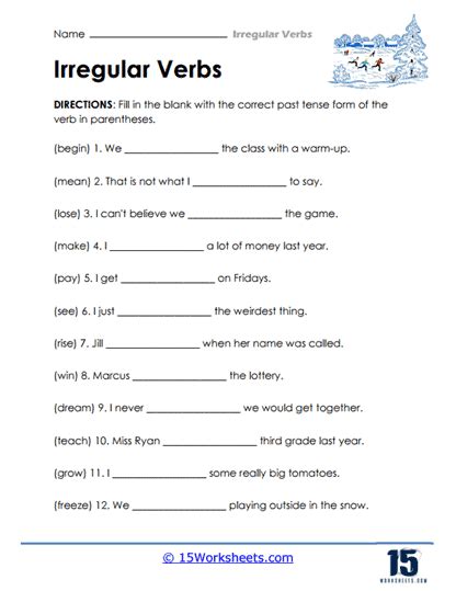 Irregular Verbs Worksheets 15 Worksheets Library Worksheets Library
