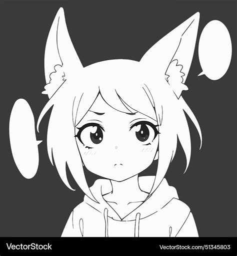 Anime Girl With Fox Ears Cute Anime Girl With Fox Ears Wearing A Black