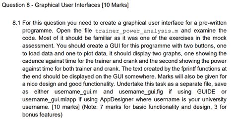 Question Graphical User Interfaces Marks Chegg