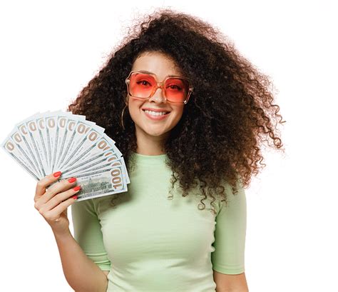 外国人png美元钱女人高兴
