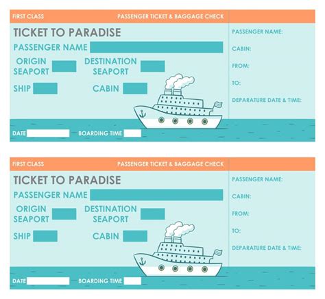 Cruise Ship Ticket Template Free