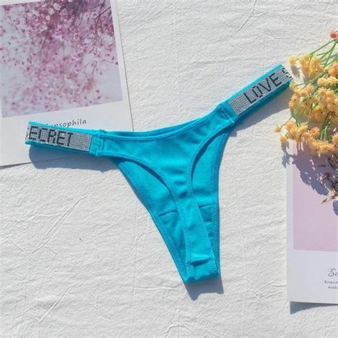 String Taille Basse En Nylon Avec Biscuits Brillants Pour Femmessous