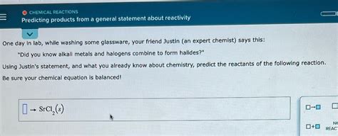 Solved Chemical Reactions Predicting Products From A General