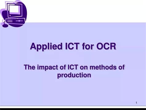 PPT Applied ICT For OCR PowerPoint Presentation Free Download ID