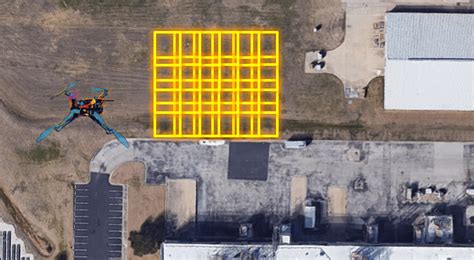 representative pic of the drone and discretization of of survey area