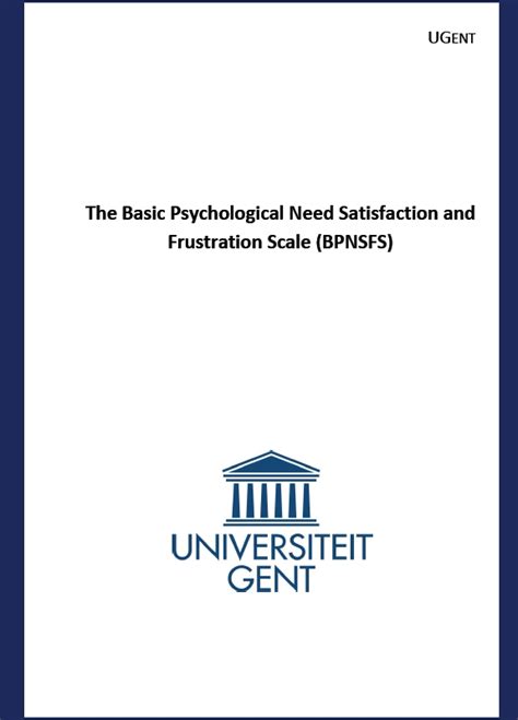 The Basic Psychological Need Satisfaction And Frustration Scale Bpnsfs