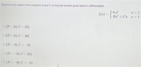 Solved Determine The Values Of The Constants B And C So That Chegg
