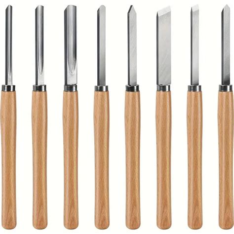 8pcs Professional Wood Turning Chisels Set High Speed Steel Blades