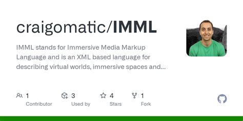 Github Craigomatic Imml Imml Stands For Immersive Media Markup Language And Is An Xml Based