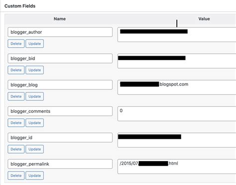 custom fields will deleting old blogspot info from wp site affect seo