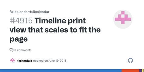 Timeline Print View That Scales To Fit The Page · Issue 4915 · Fullcalendarfullcalendar · Github