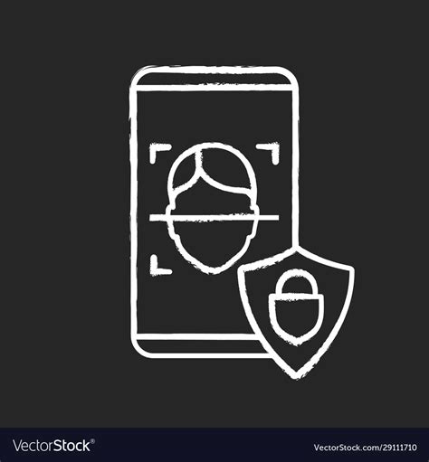 Banking App Facial Recognition Chalk Icon Vector Image