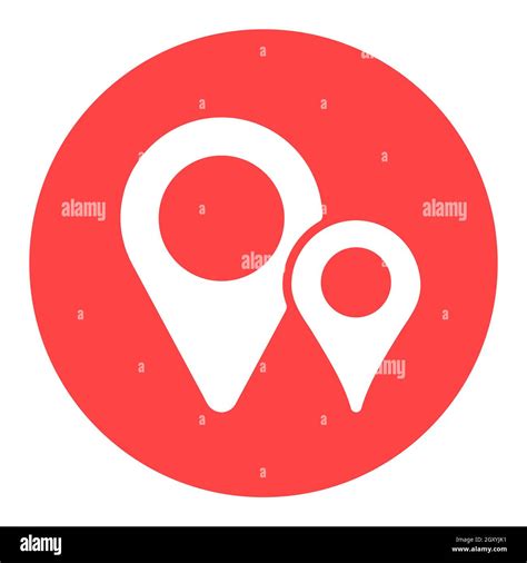Two Pin Map White Glyph Icon Map Pointer Map Markers GPS Location Symbol Navigation Sign