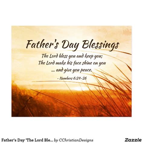 Fathers Day The Lord Bless You Bible Verse Postcard Happy Father